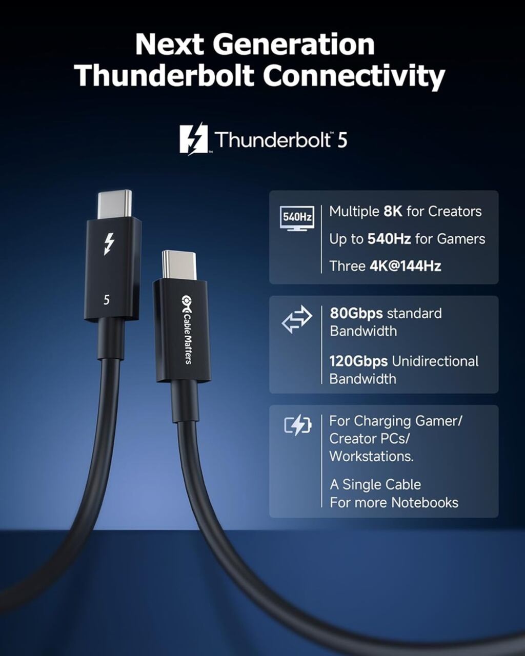 Apple explica el motivo de por qué su nuevo cable Thunderbolt 5 cuesta ...