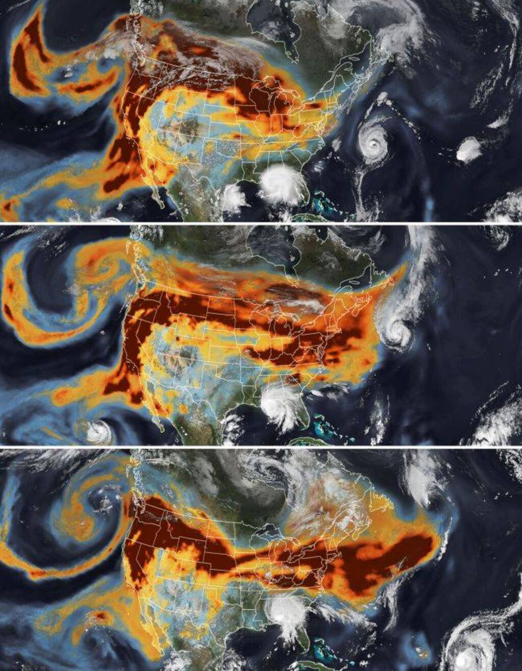 NASA: La impactante imagen satelital con los incendios y huracanes en ...