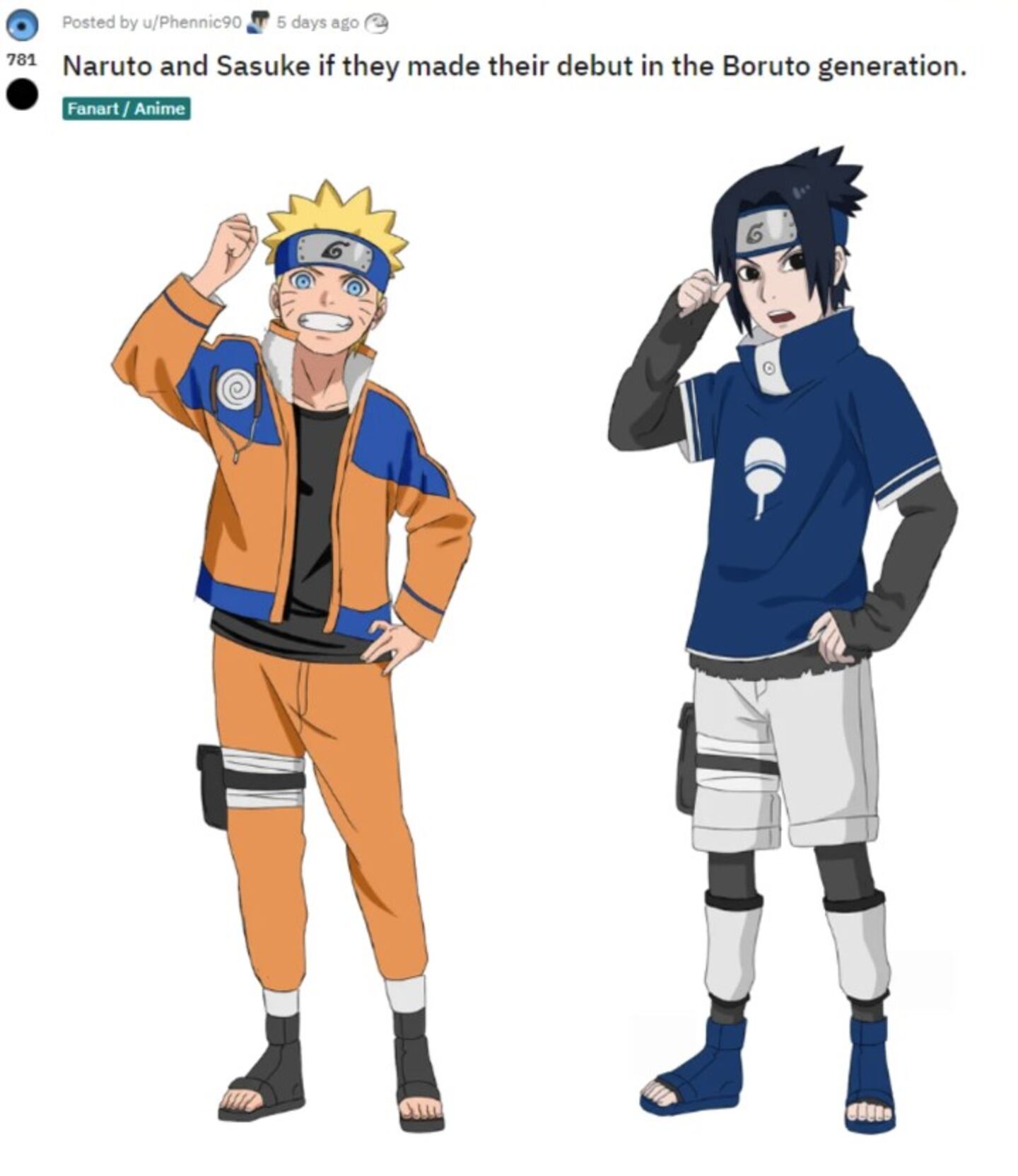 Así se verían Naruto y Sasuke si el animé se hubiese lanzado en 2022 ...